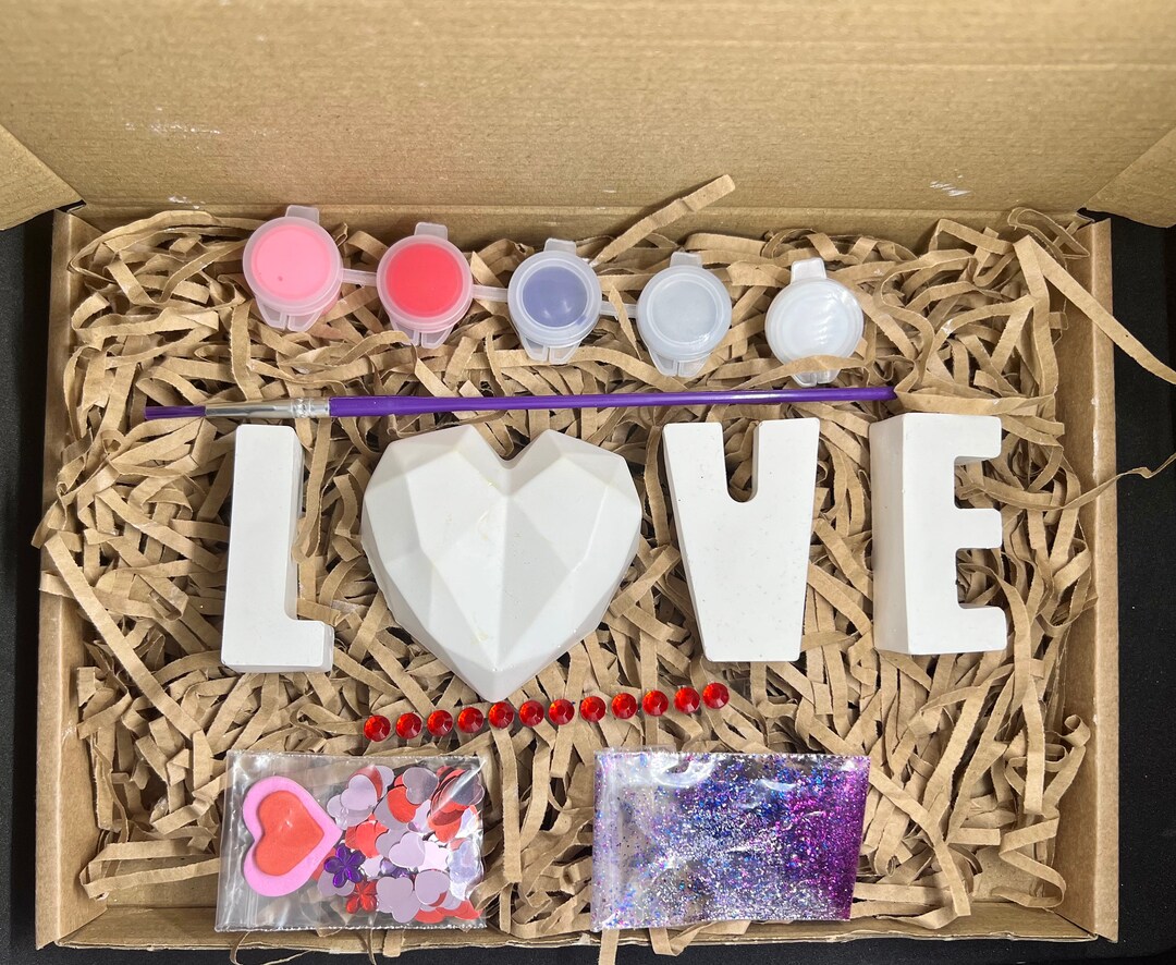 Paint Your Own Valentines Models, Love, Craft Kit, Gift, Ornament ...