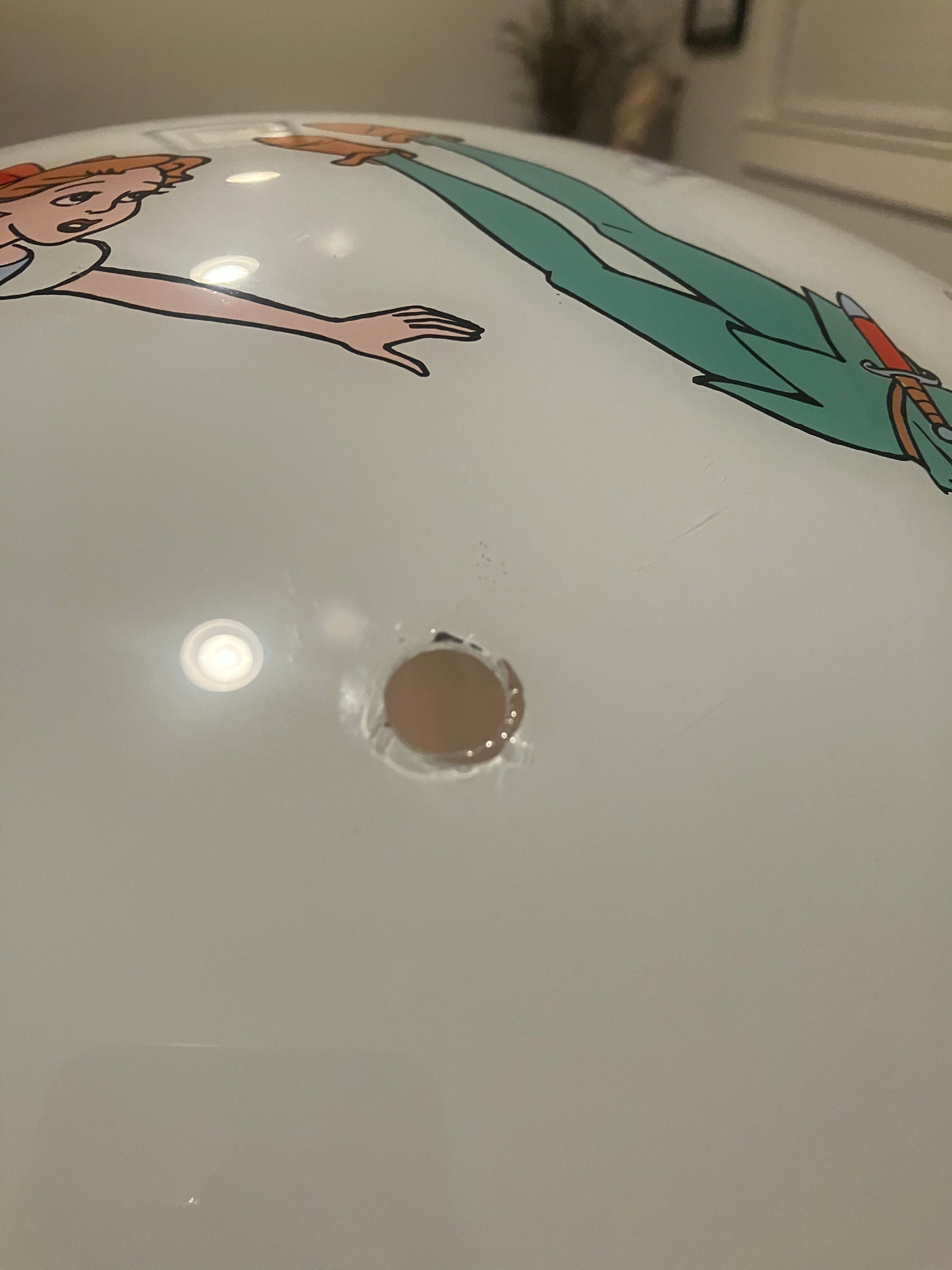 Peter Pan-glass Ceiling Light Shade-vintage- Peter-wendy-michael-john ...
