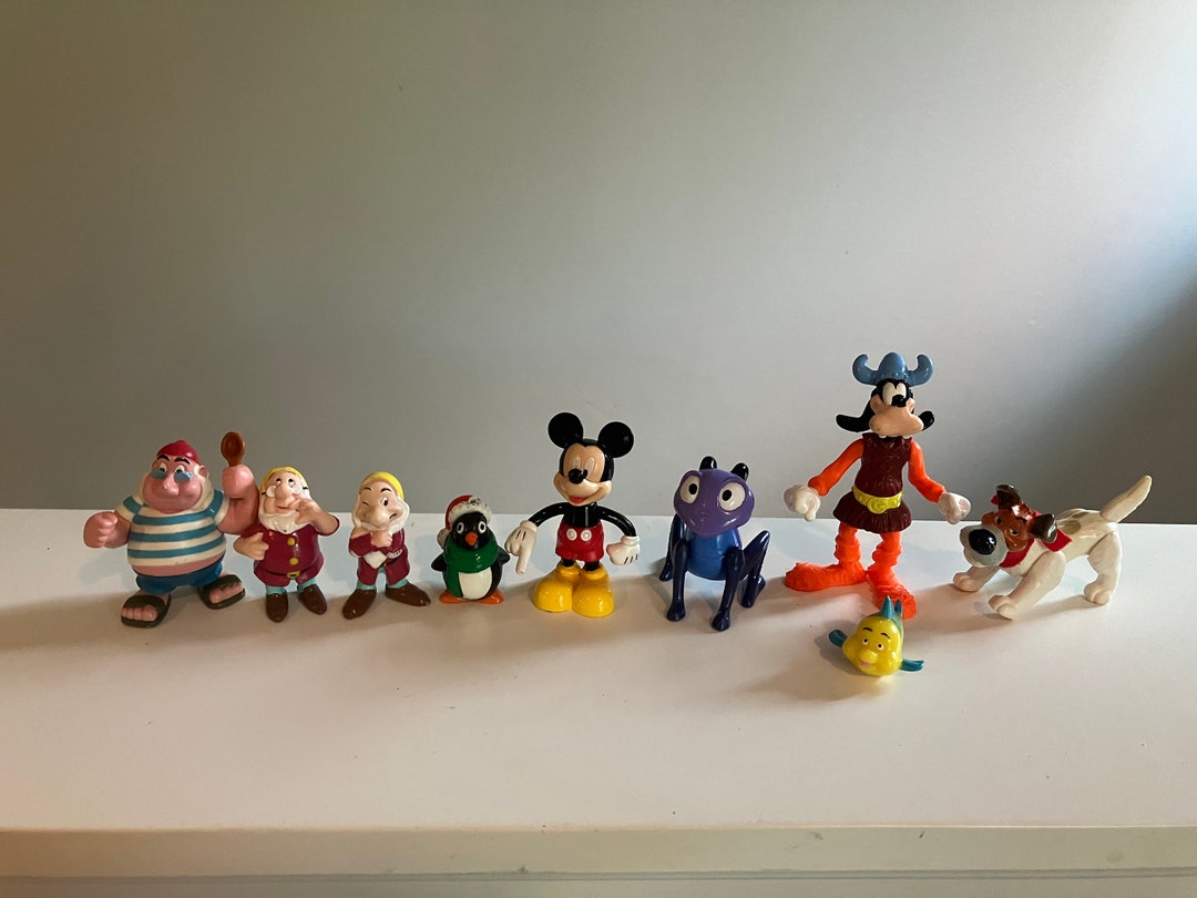 A Set of 8 Disney Toys-mickey Mouse-goofy-flounderlittle Mermaid 2 ...