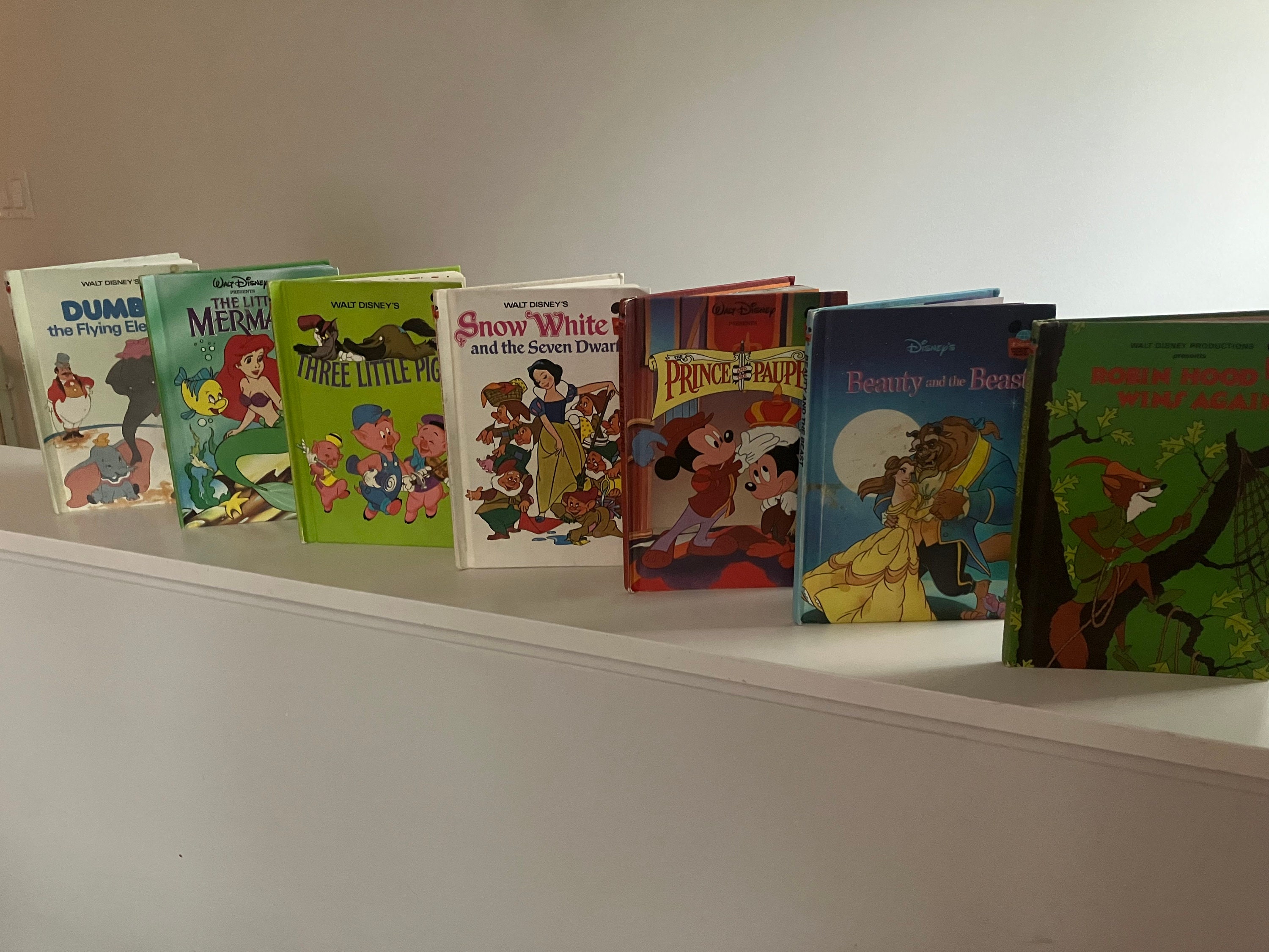 7-vintage-disney-hard Cover Books-little Mermaid-dumbo-beauty and the ...