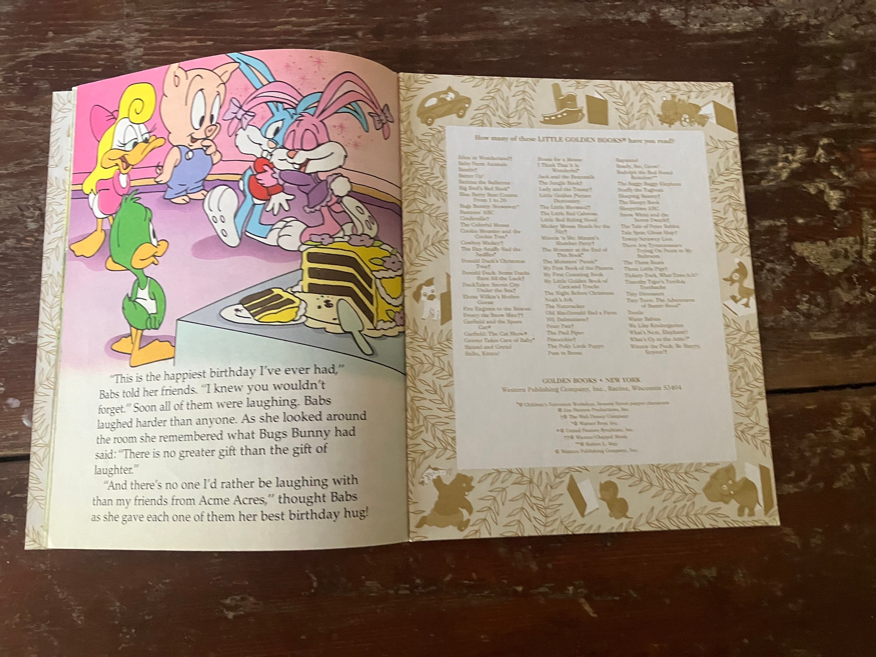 A Vintage Tiny Toons Adventures-happy Birthday Babs-little Golden Book ...
