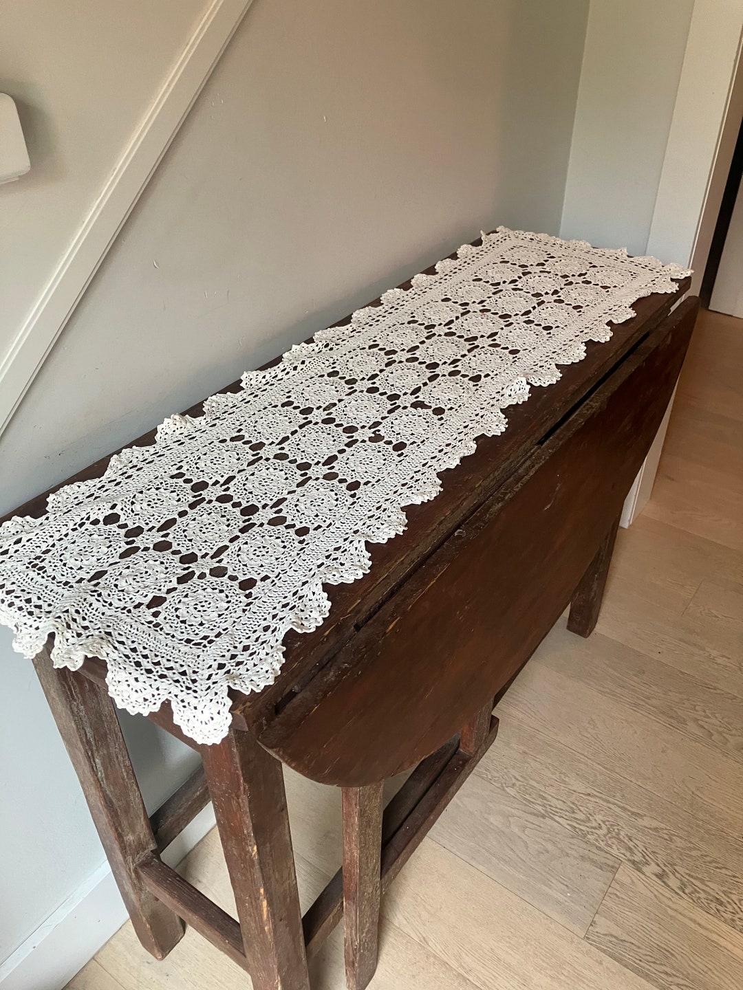 Vintage Crocheted Table - Etsy