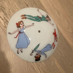 Peter Pan-glass Ceiling Light Shade-vintage- Peter-wendy-michael-john ...