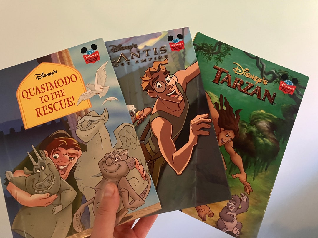 A Set of Three Vintage Disney Books, Atlantis-tarzan-quasimodo to the ...