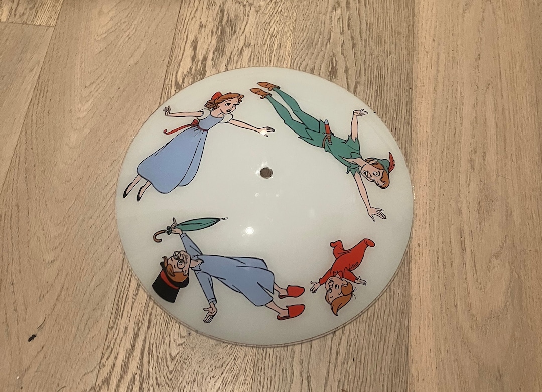 Peter Pan-glass Ceiling Light Shade-vintage- Peter-wendy-michael-john ...
