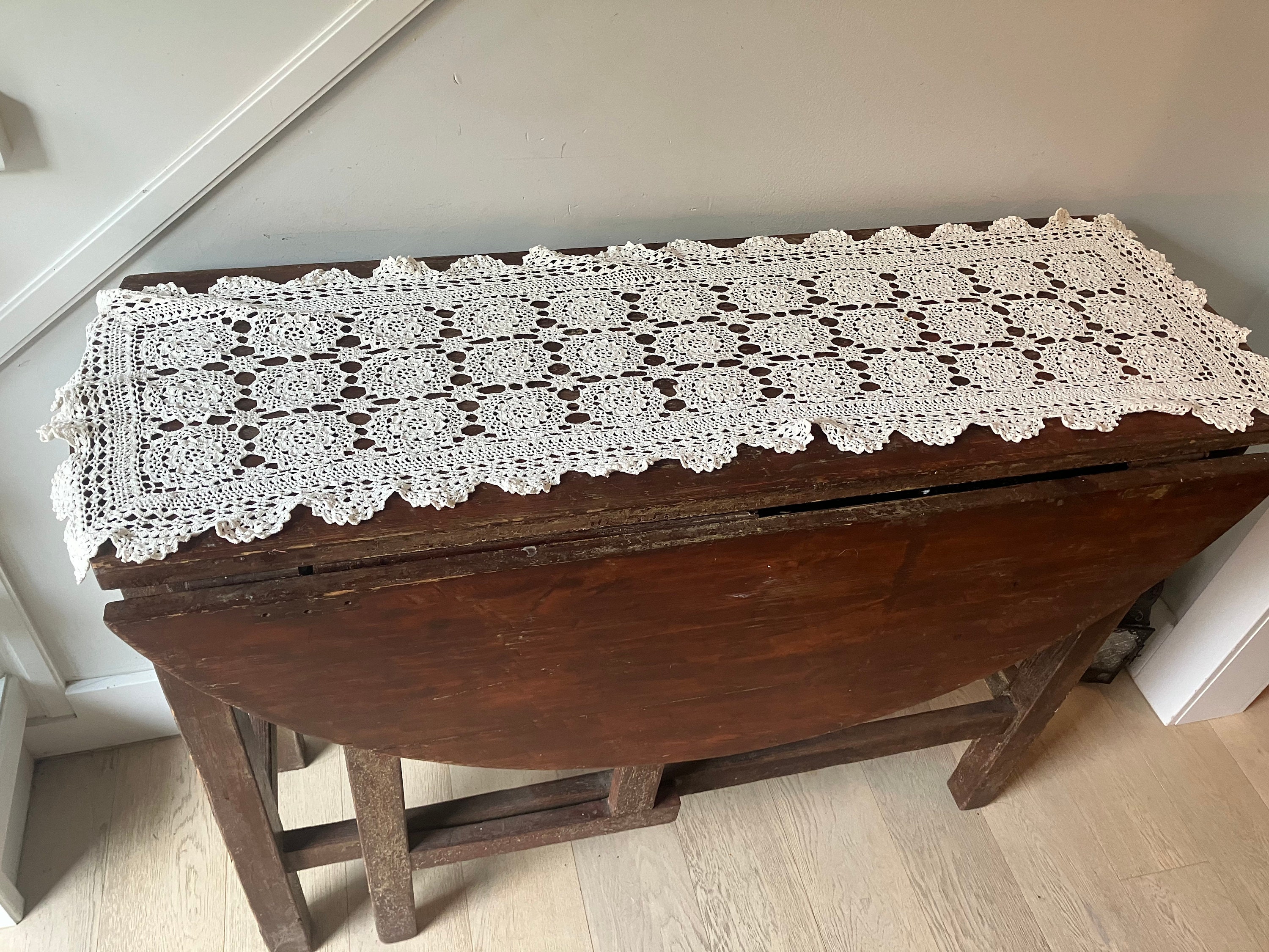 Vintage Crocheted Table - Etsy