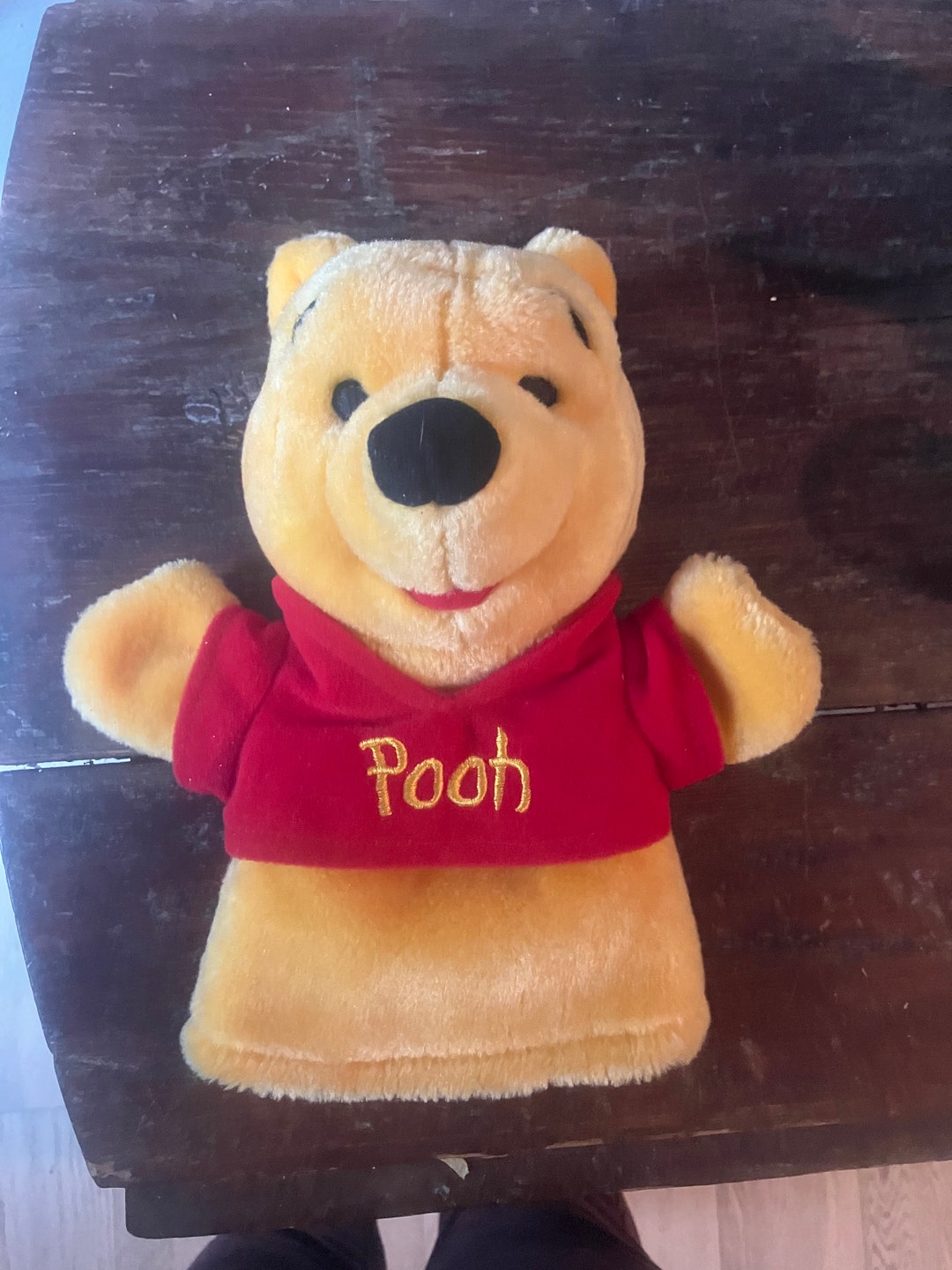 A Pooh Bear Hand Puppet-vintage-winnie the Pooh-plush-velvet Nose ...