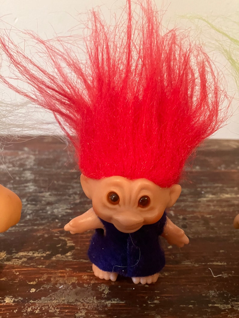 Vintage Trolls-troll With Heart-dam Troll-red Hair Green Hair-light ...