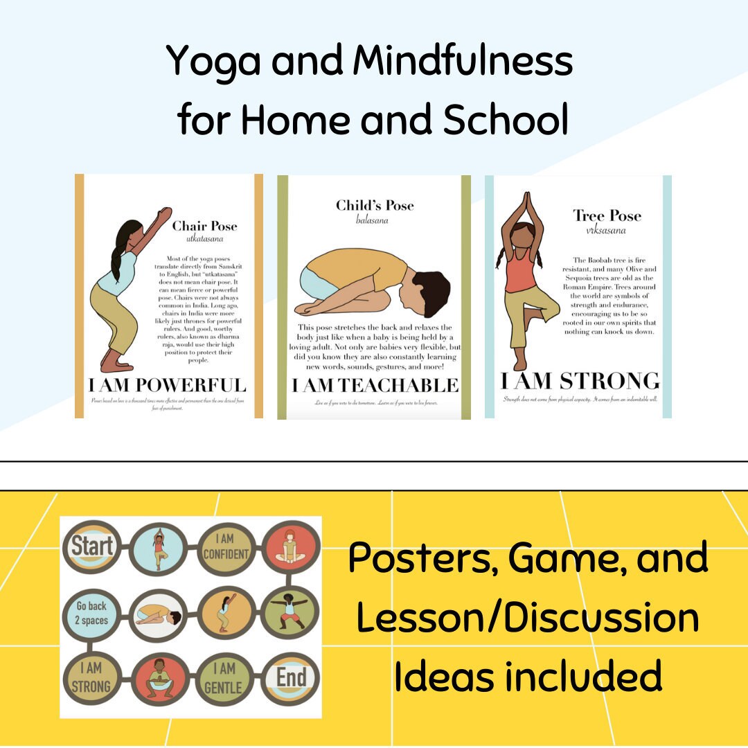Yoga Game Printable Positive Affirmations Focus for Kids and Classroom ...