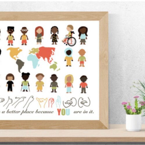 The World is Better Diverse and Inclusive English/asl Poster - Etsy