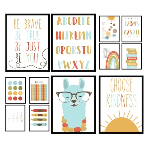 12 Preschool or Kindergarten Posters in Bright Colors With - Etsy