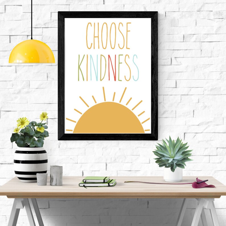 High Res Printable Sunny Poster Download "choose Kindness" - Etsy