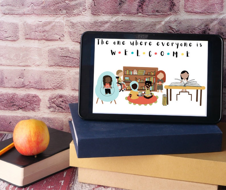 Friends Theme Diverse Classroom Library Poster "the One Where Everyone ...