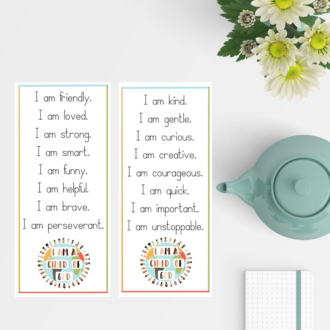 7-pack Bookmarks Double Sided Positive Affirmations and be Brave ...