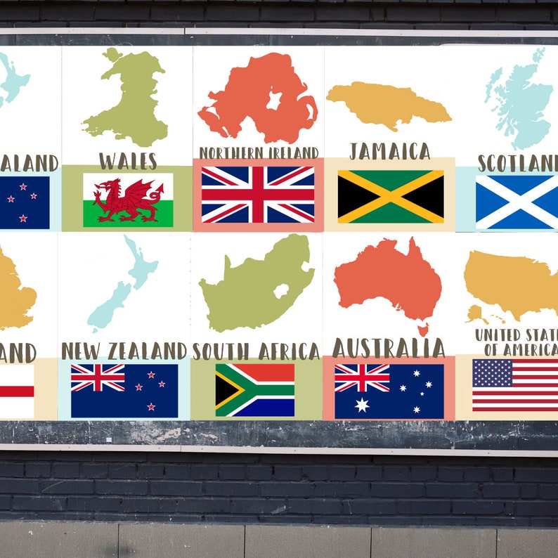 English-speaking Countries Posters/cards. 10 Posters for Classrooms ...