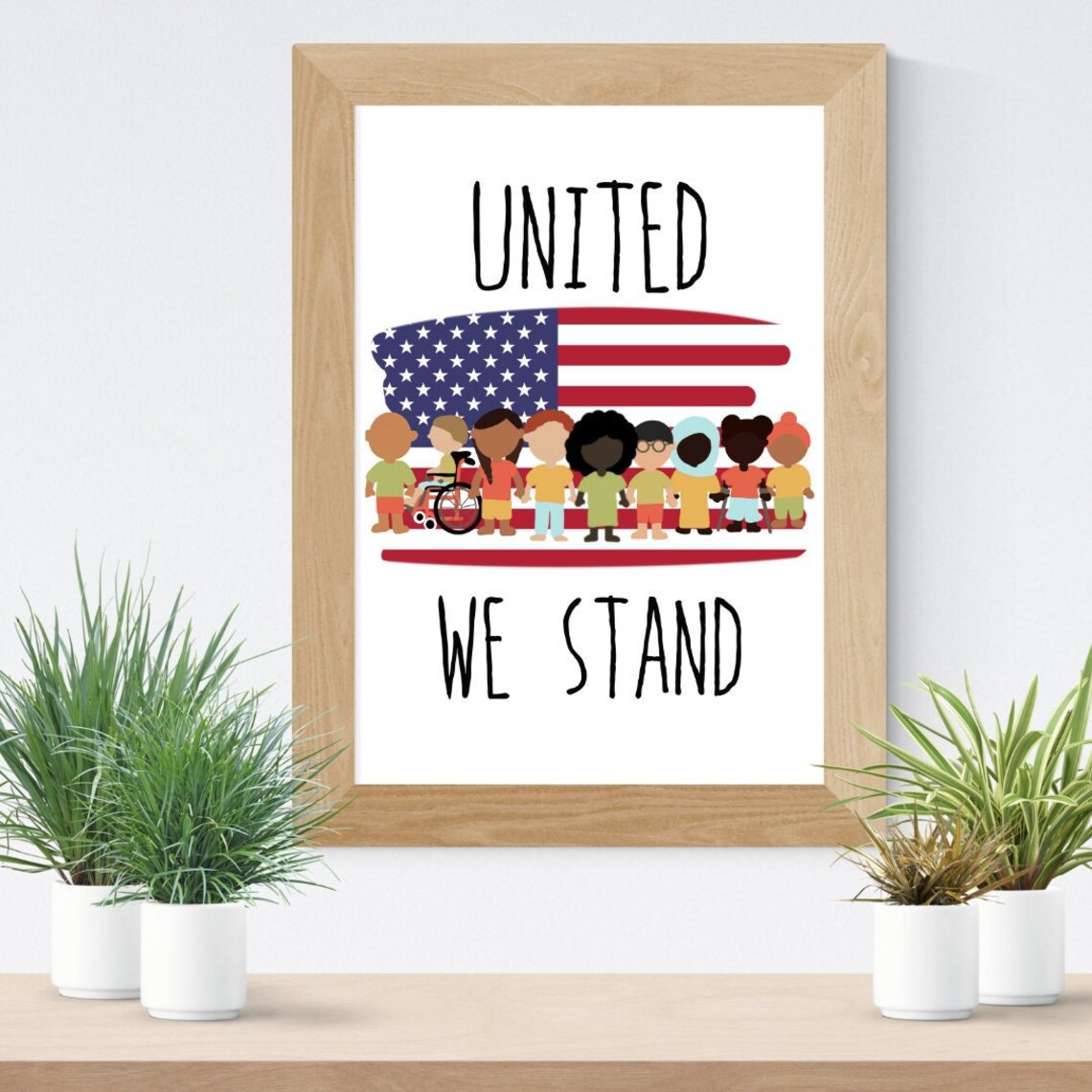 American Pride Classroom Poster "united We Stand" Diverse and Inclusive ...