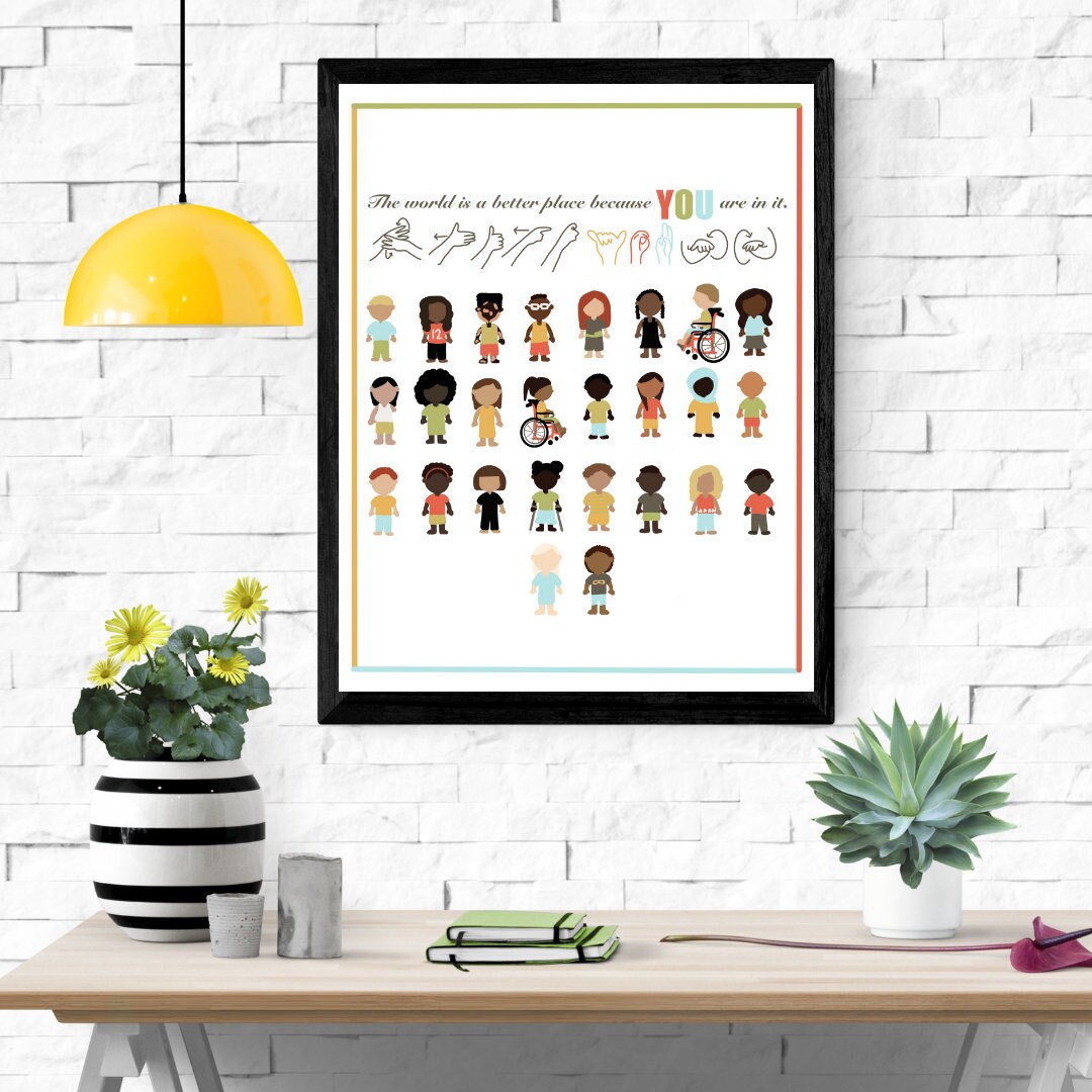 The World is Better Diverse and Inclusive Classroom Poster in Portrait ...