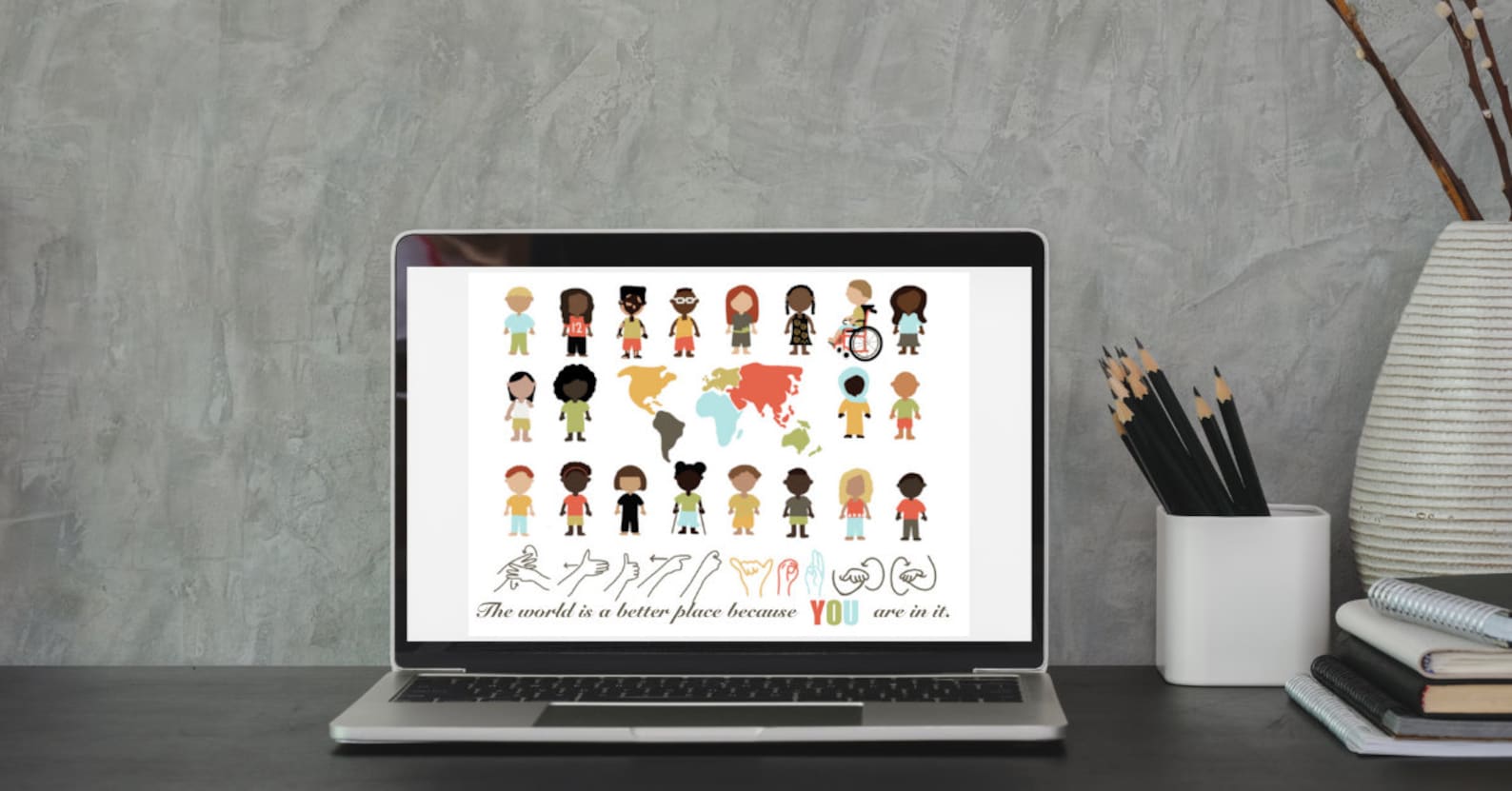 The World is Better Diverse and Inclusive English/asl Poster - Etsy