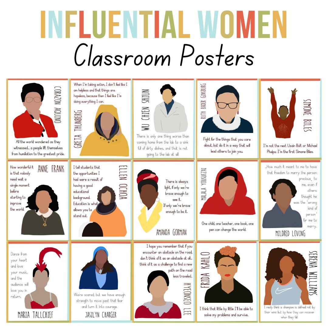 17 Influential Women Posters, Printable Immediate Download, Women ...