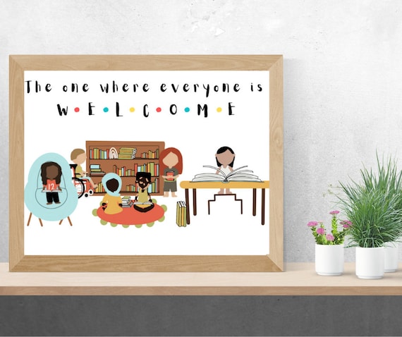 Friends Theme Diverse Classroom Library Poster the One - Etsy