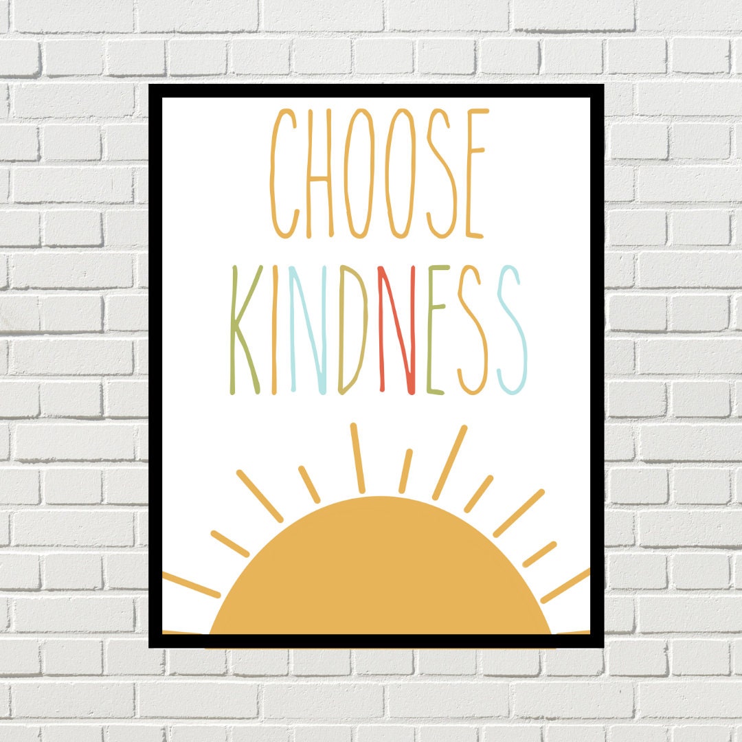 High Res Printable Sunny Poster Download "choose Kindness" - Etsy