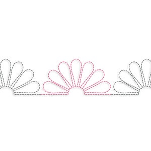 Half Flower Border Single Run Edge to Edge Continuous Quilt Block Embroidery Design - Etsy