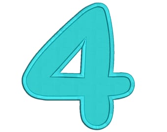 Number 4 Applique | Etsy