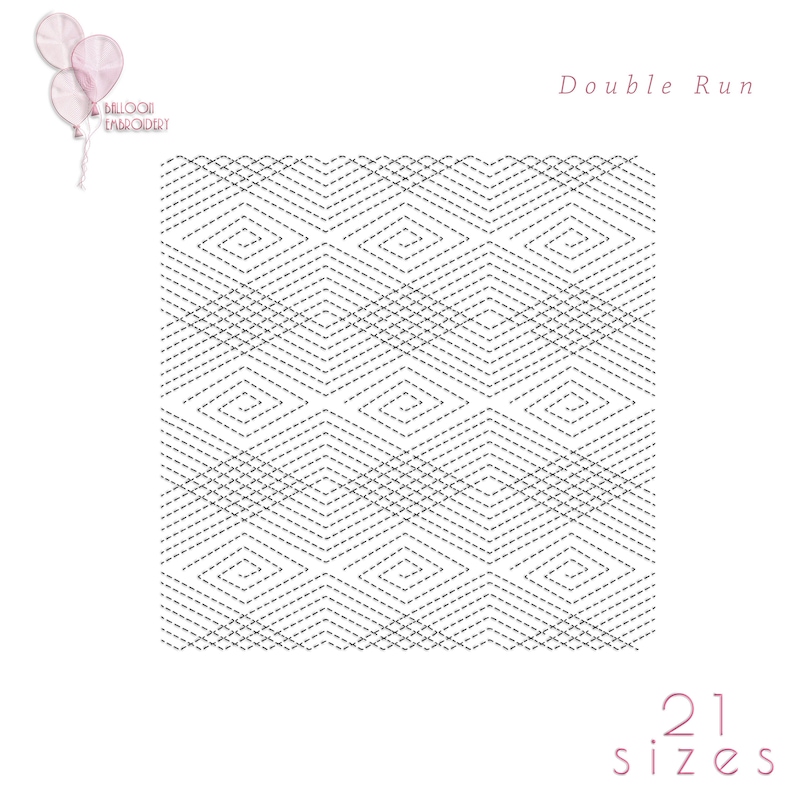 Shevron Double Run Quilt Block Embroidery Design. Continuous - Etsy