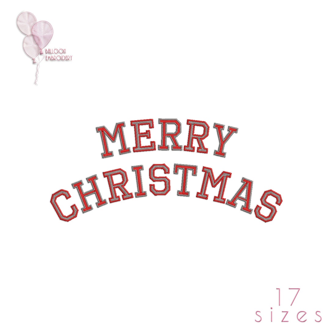 Merry Christmas Machine Embroidery Design Files - Etsy