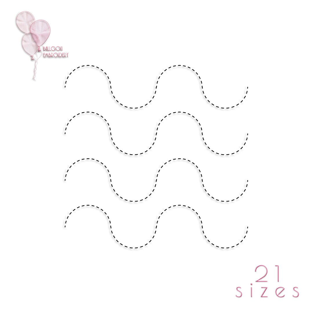 Wave Line Single Run Edge to Edge Continuous Quilt Block Embroidery ...