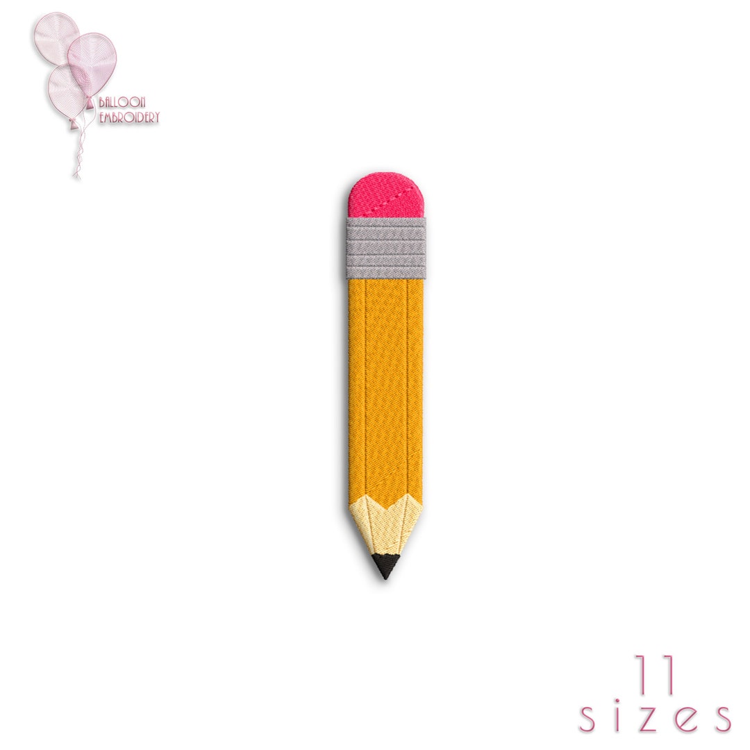 Pencil Embroidery Design Files. - Etsy