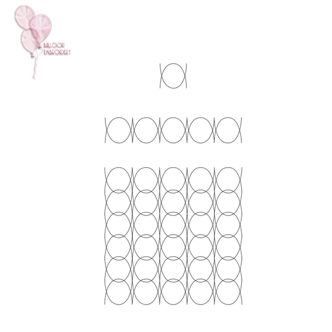 Round Spike Embroidery Quilting Block: Edge Border Pattern (digital ...
