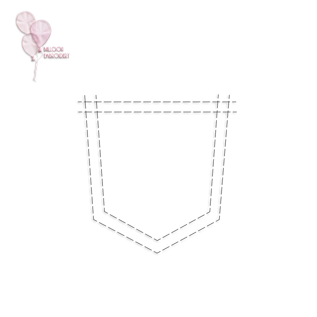 Pocket Contour Machine Embroidery Design - Etsy