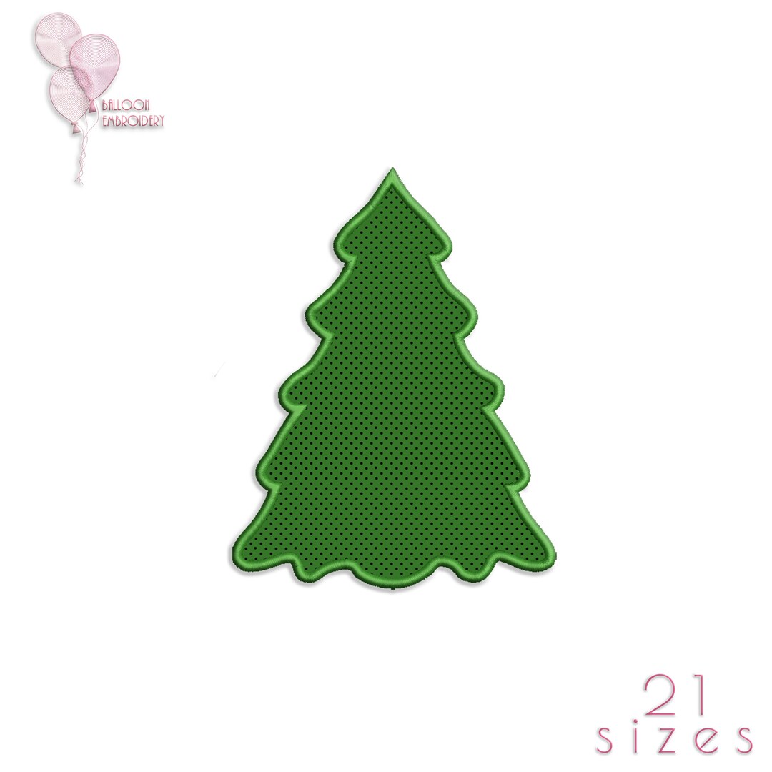 Christmas Pine Tree Applique Embroidery Design Files. - Etsy