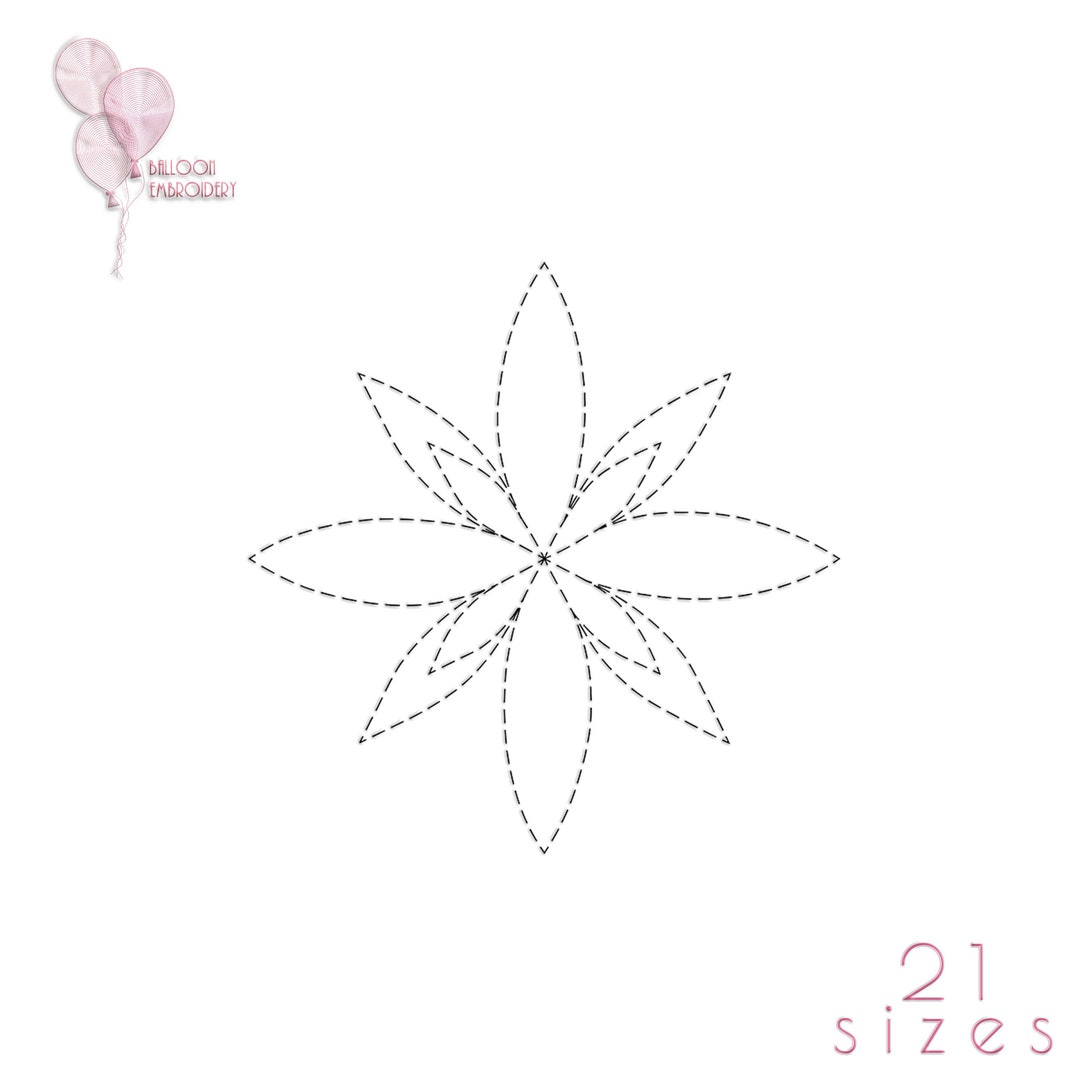 Flower Single Run Quilt Block Embroidery Design. - Etsy