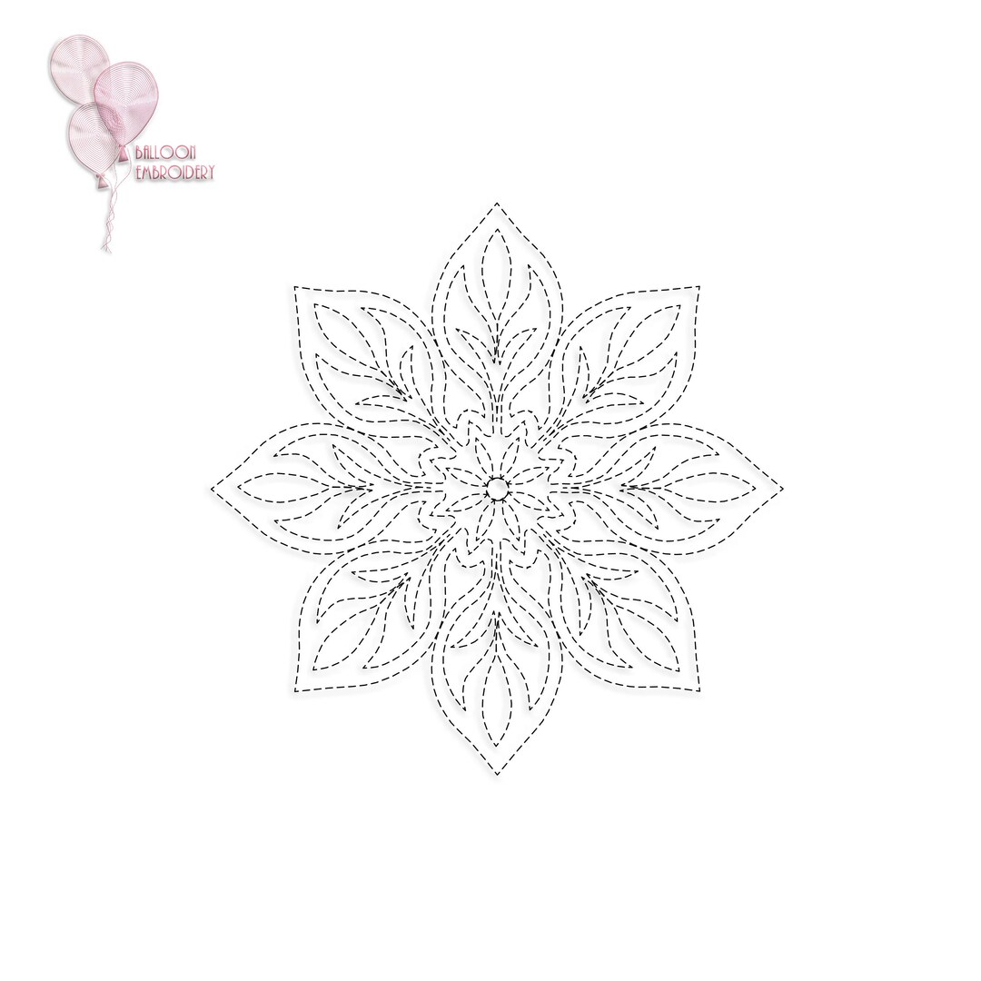 Snowflake Quilt Block Single Run Machine Embroidery Design Pattern - Etsy