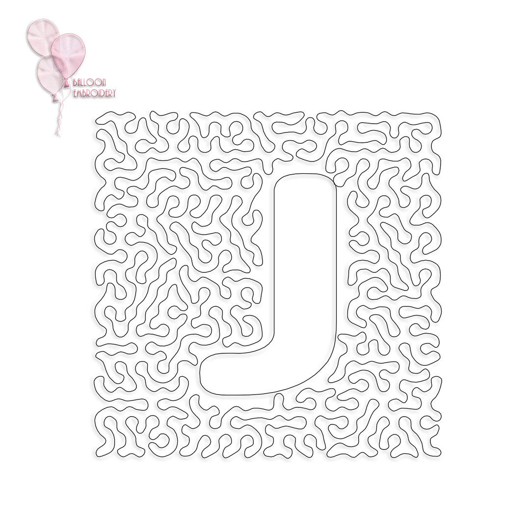 Stipple Alphabet and Numbers Quilt Block Embroidery Design - Etsy