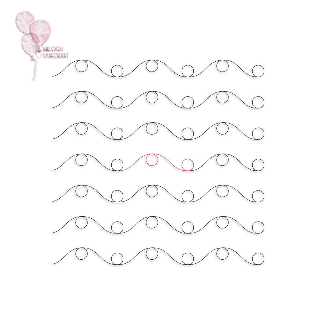 Wave Swirl Edge to Edge Continuous Longarm Pantograph Embroidery Design ...