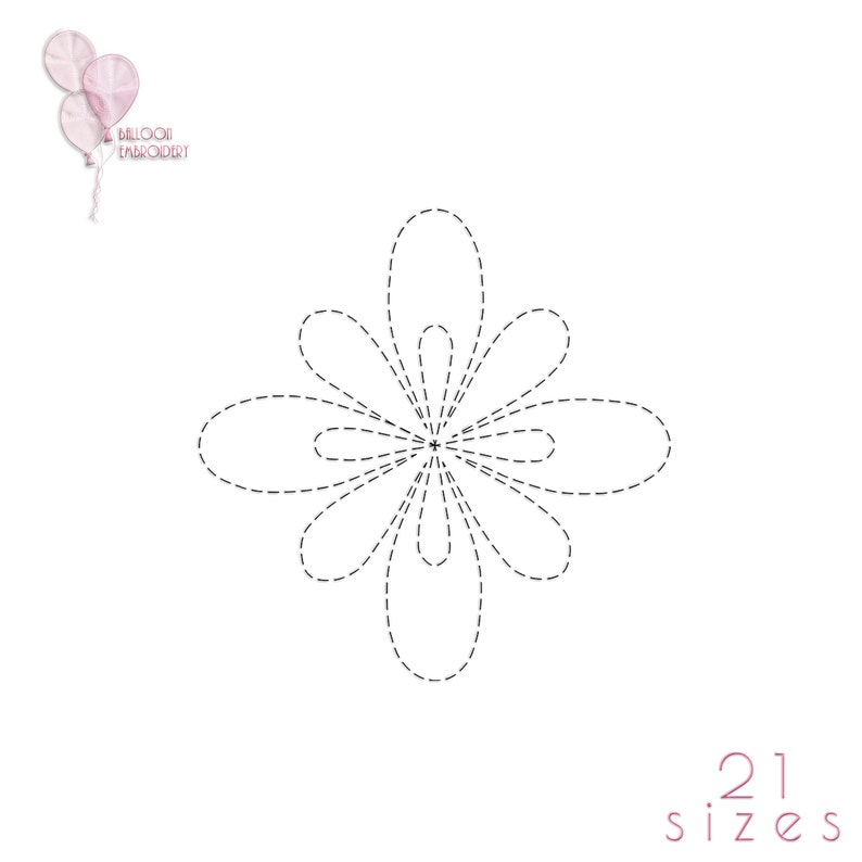 Flower Single Run Quilt Block Embroidery Design. - Etsy