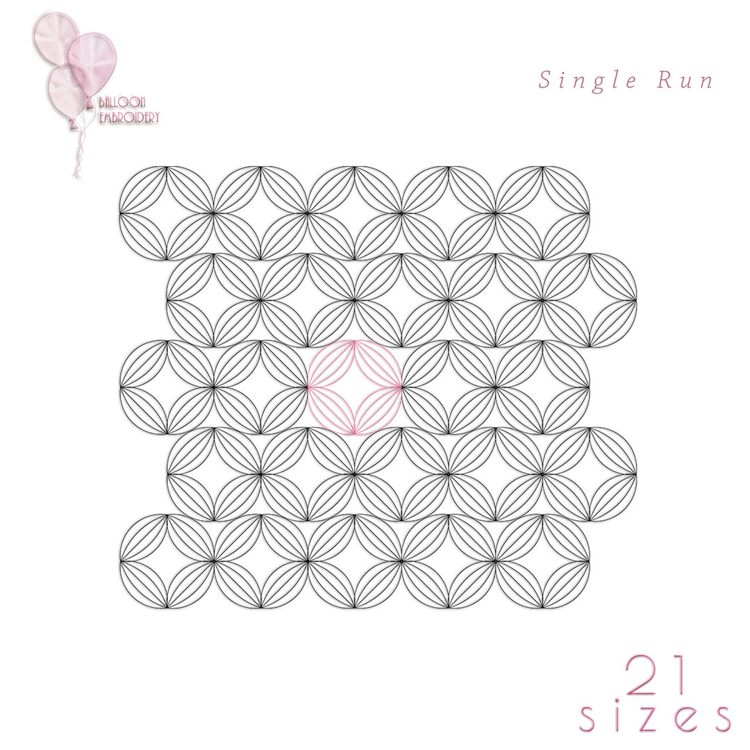 Abstract Quilt Block Embroidery Design. Single Run. Edge to - Etsy