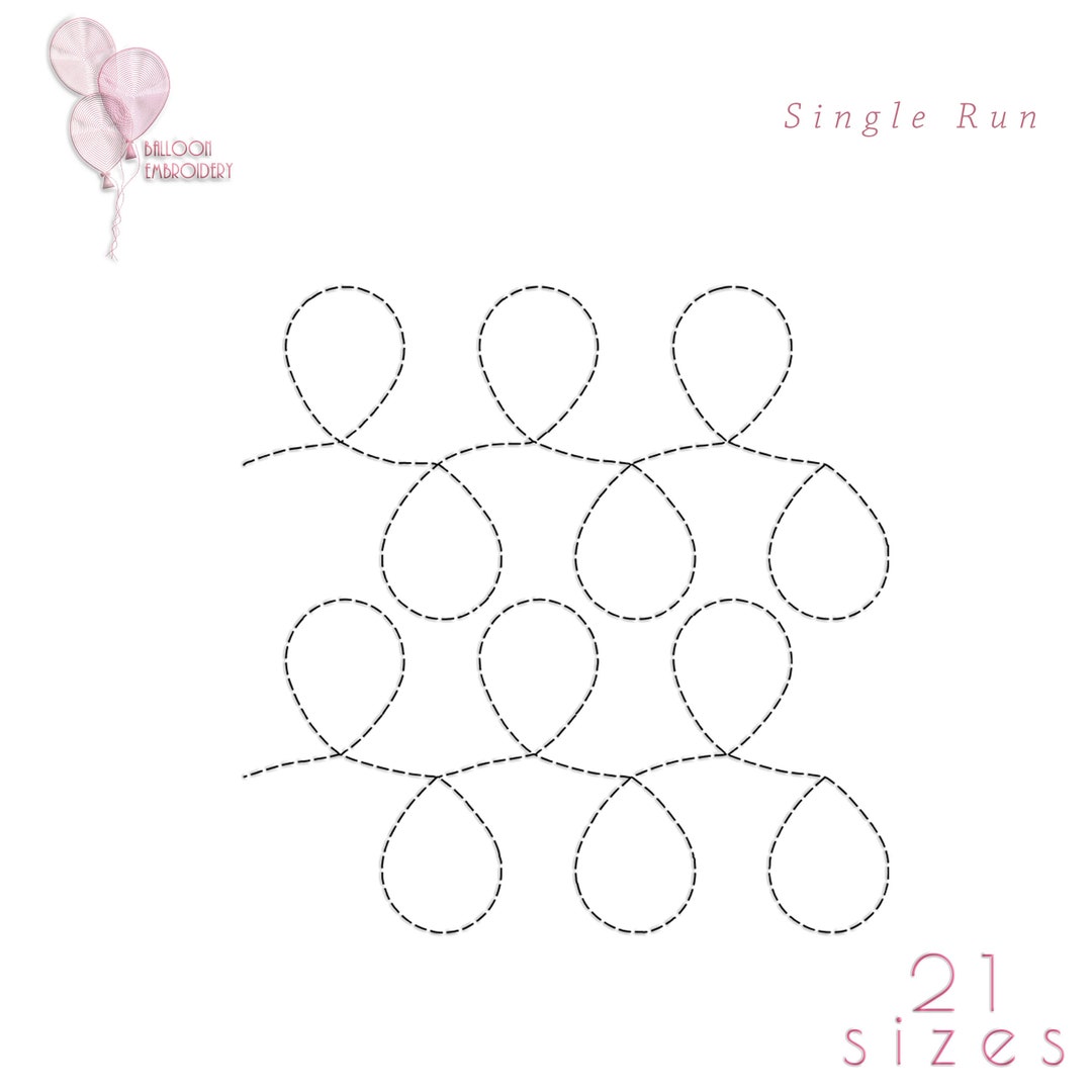 Loop Single Run Quilt Block Edge to Edge Continuous Seamless Embroidery ...