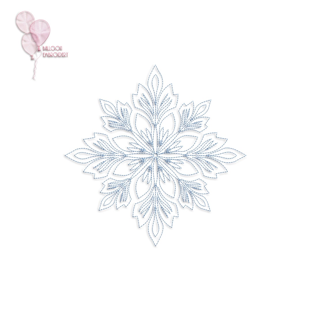 Snowflake Quilt Block Single Run Machine Embroidery Design Pattern - Etsy