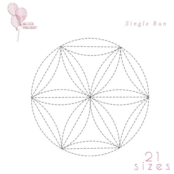 Abstract Quilt Block Embroidery Design. Single Run. Edge to | Etsy