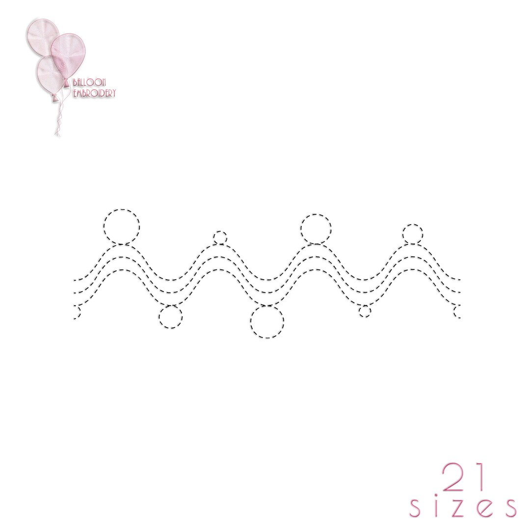 Wave Border Single Run Edge to Edge Continiuous Embroidery Design - Etsy
