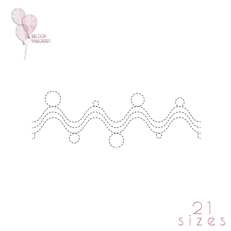 Wave Border Single Run Edge to Edge Continiuous Embroidery - Etsy