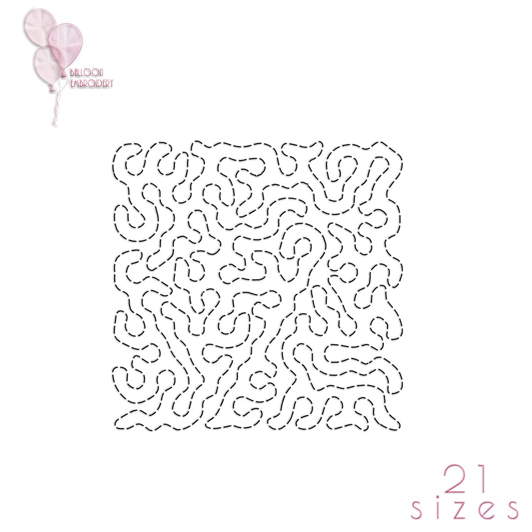 Stipple Single Run Quilt Block Machine Embroidery Design. - Etsy