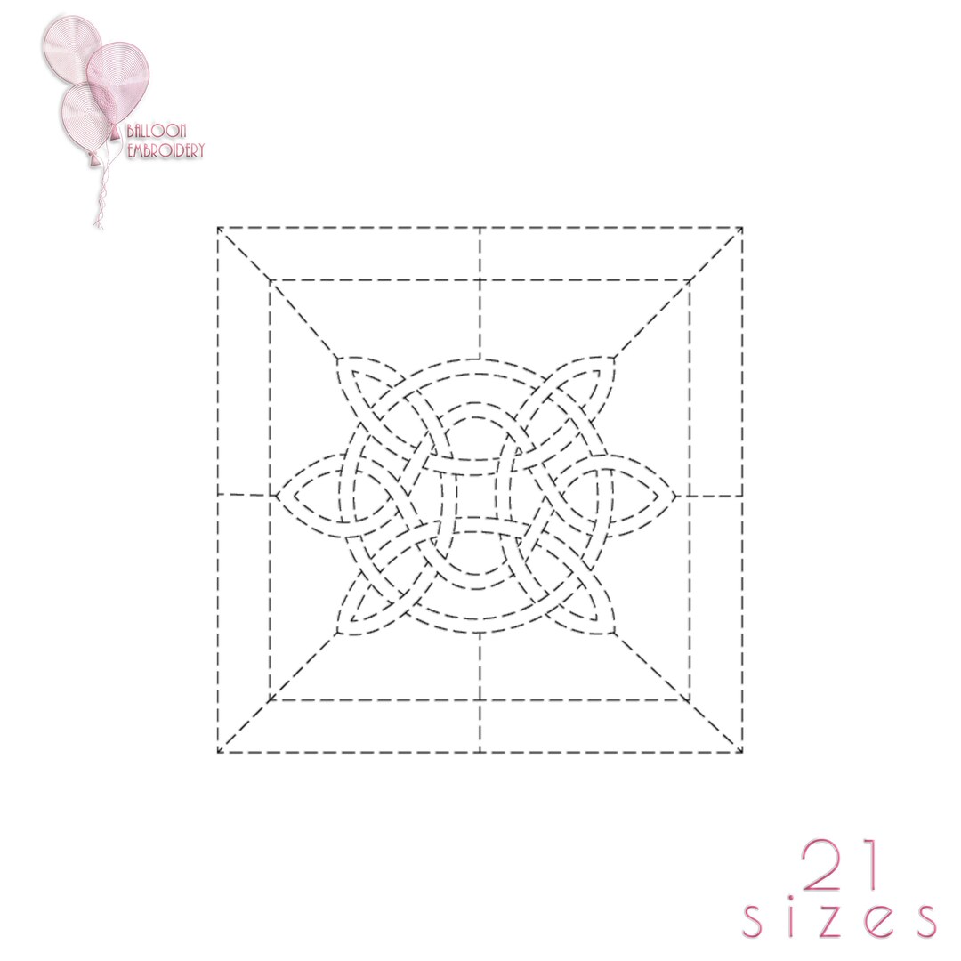 Celtic Symbol Double Run Quilt Block Embroidery Design. - Etsy