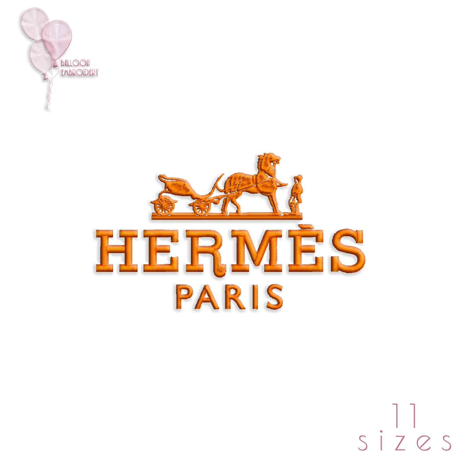 Hermes Logo Embroidery Design file. Embroidery machine file 8 | Etsy