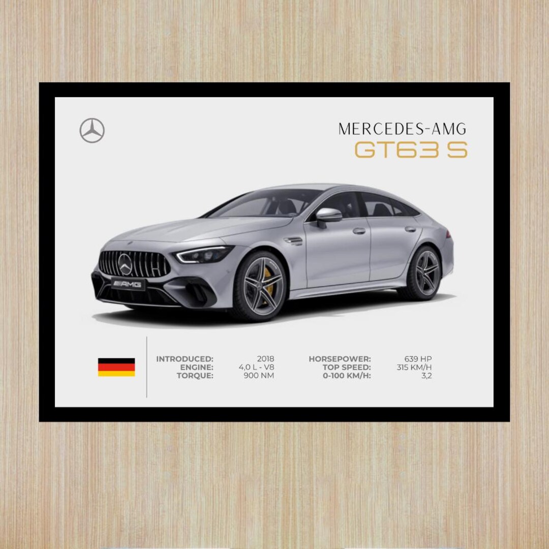 Mercedes-amg GT63 S Poster | Digital Download | Printable Car Poster ...