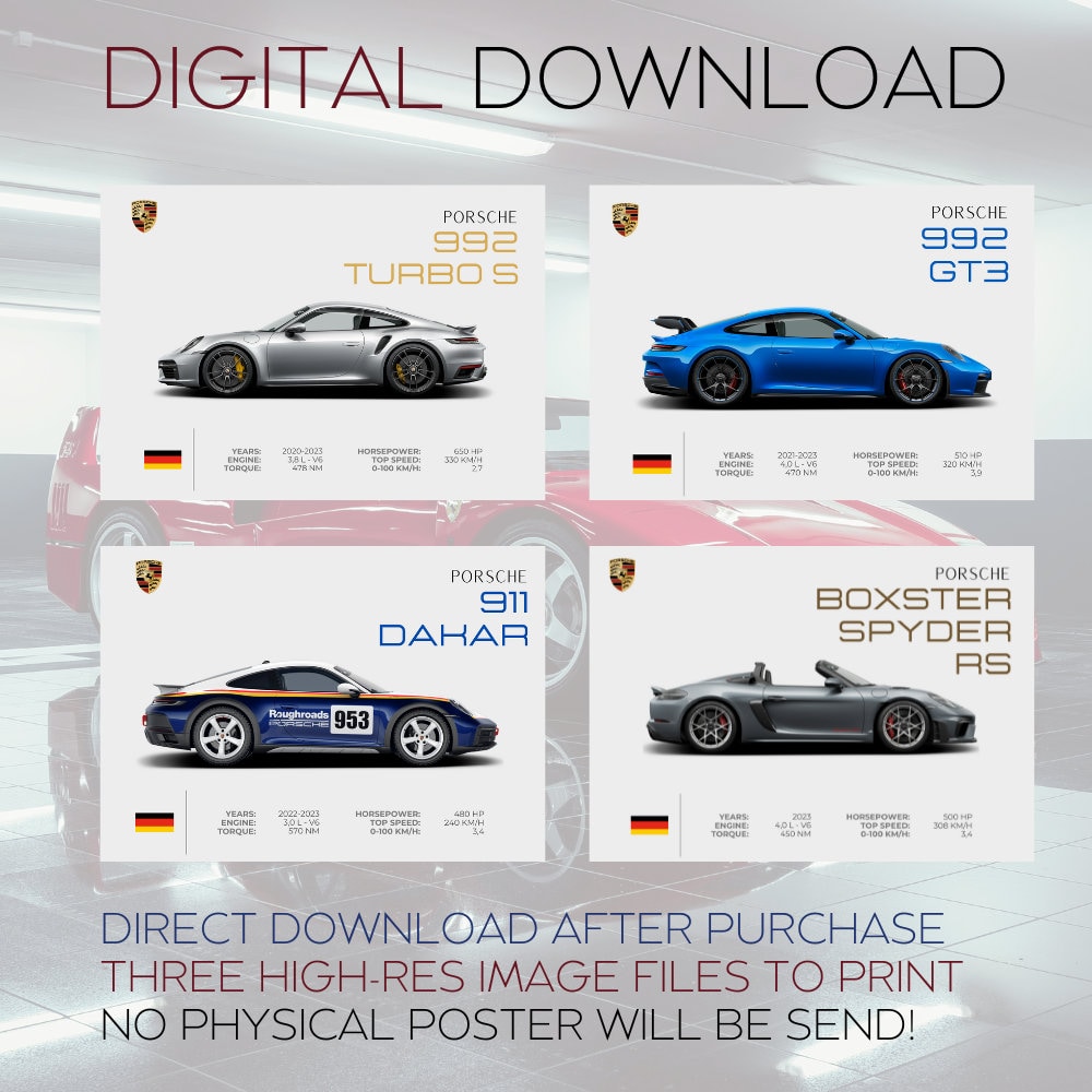 Porsche 911 Turbo S Poster | Digital Download | Printable Car Poster ...